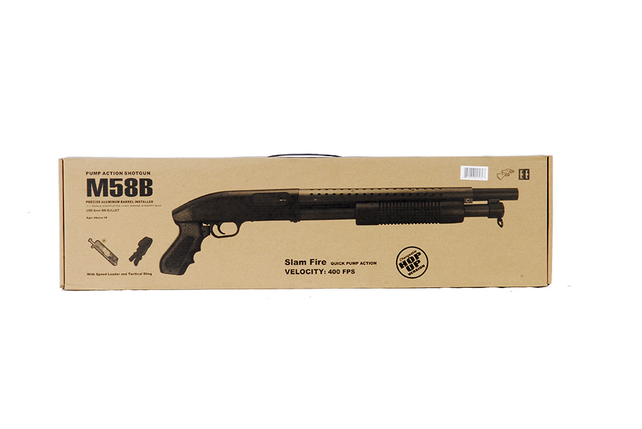 Double Eagle Airsoft Shotgun Metal With Tactical Pistol Grip Black