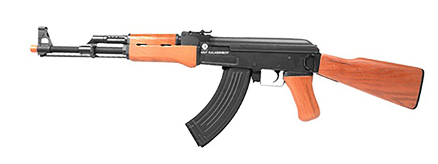 CYBERGUN KALASHNIKOV AK47 ELECTRIC BLOWBACK AEG RIFLE - REAL WOOD [CB ...